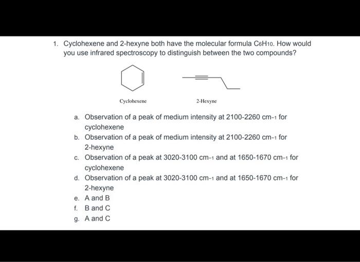 Solved Cyclohexene and 2-hexyne both have the molecular | Chegg.com