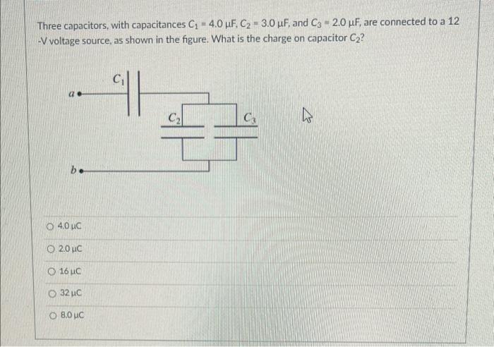 Solved Three capacitors, with capacitances | Chegg.com