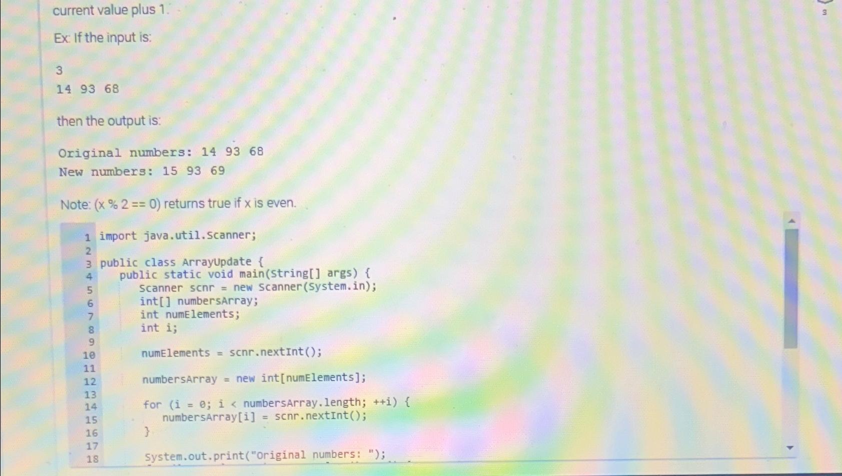 Solved current value plus 1 .3Ex. ﻿If the input | Chegg.com