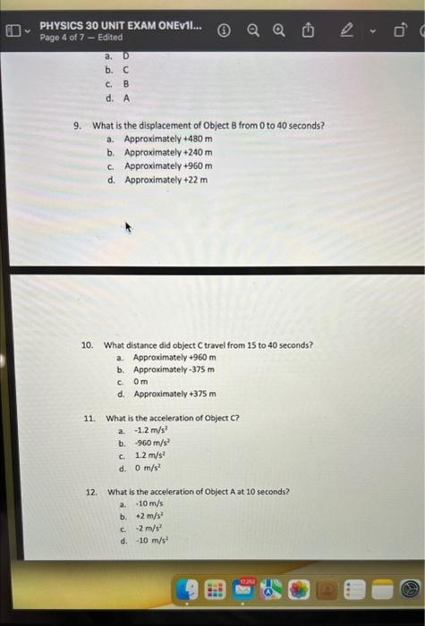 Solved QUESTIONS 7 THROUGH 12 REFER TO THE ABOVE VELOCITY | Chegg.com