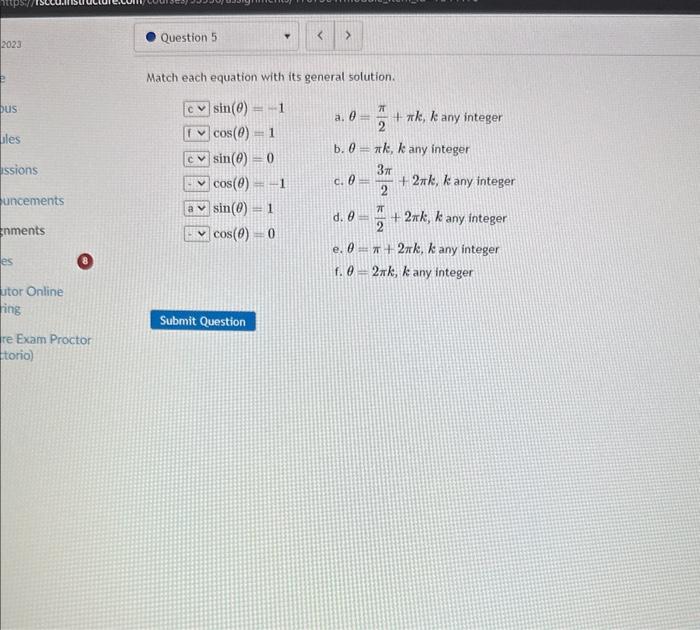 Solved Match each equation with its general solution. | Chegg.com
