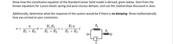 Solved Show how the constitutive equation of the Standard | Chegg.com
