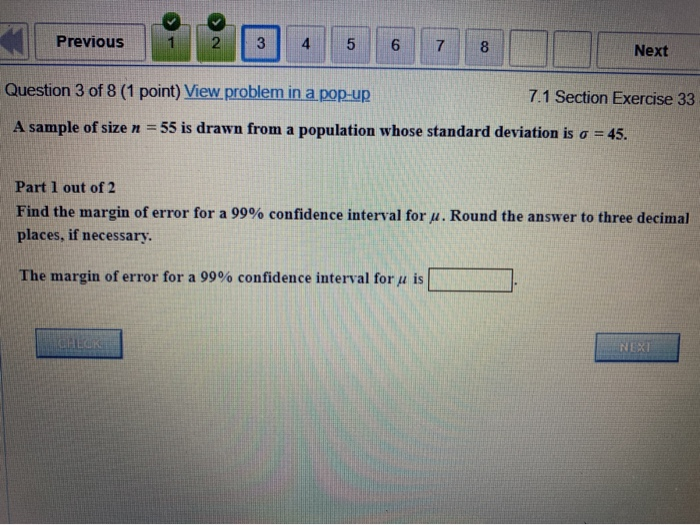 Solved Previous Next Question 3 of 8 (1 point) View problem | Chegg.com