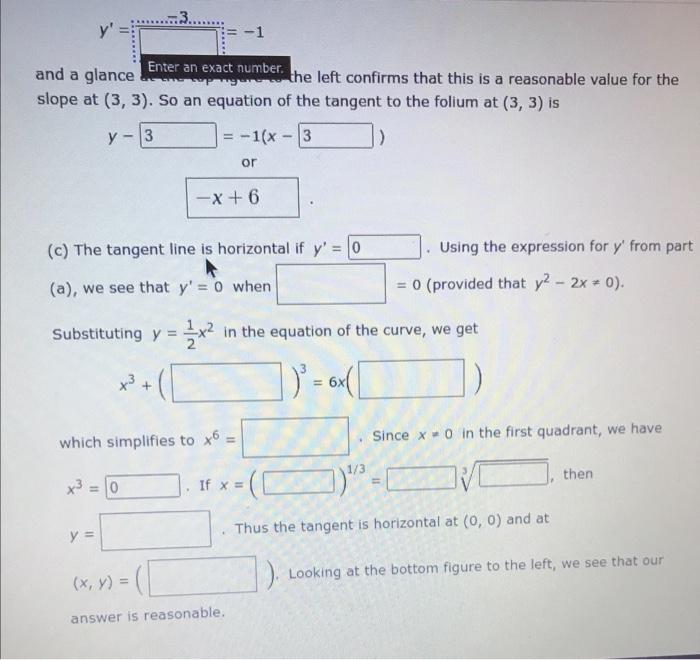 Solved EXAMPLE 2 (a) Find y′ if x3+y3=6xy. (b) Find the | Chegg.com