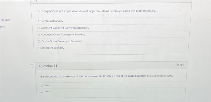 Solved The topography is not impressive (no real large | Chegg.com