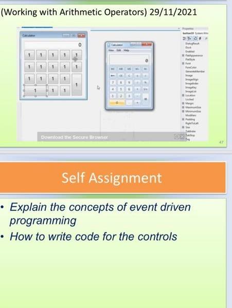 Solved (Working with Arithmetic Operators) 29/11/2021 or 1 1 | Chegg.com