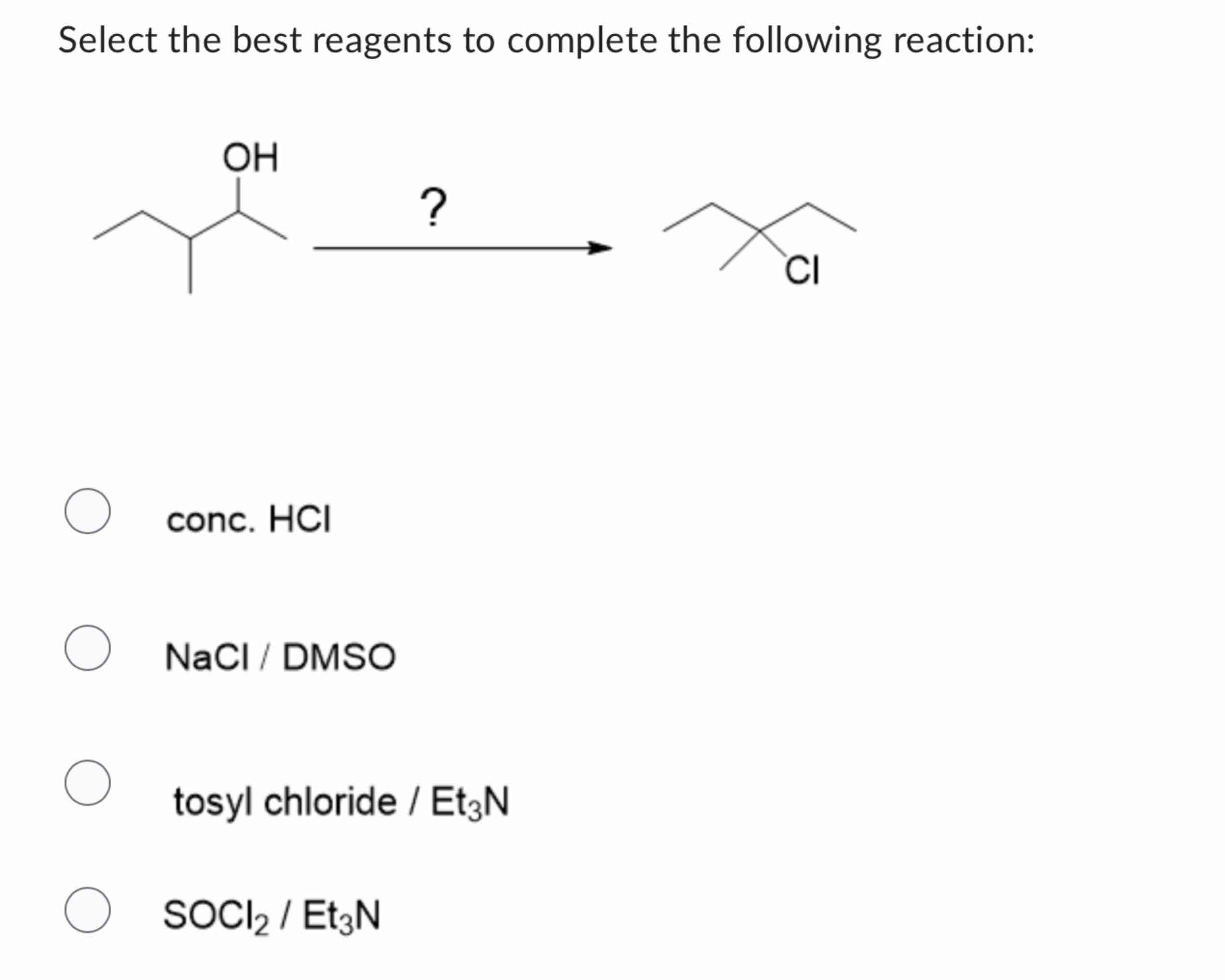 Solved Select the best reagents to complete the following | Chegg.com