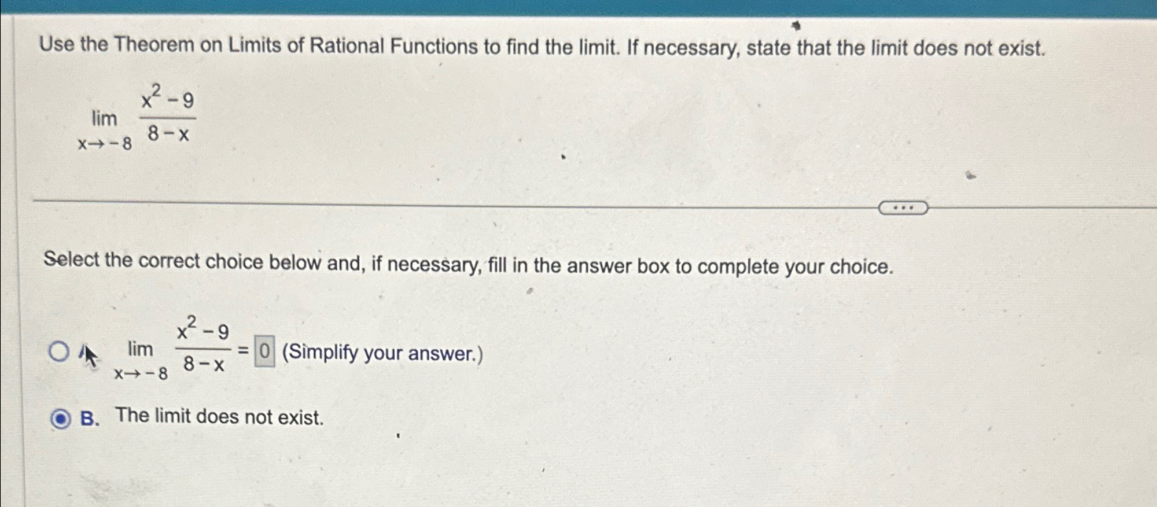 Solved Use the Theorem on Limits of Rational Functions to | Chegg.com