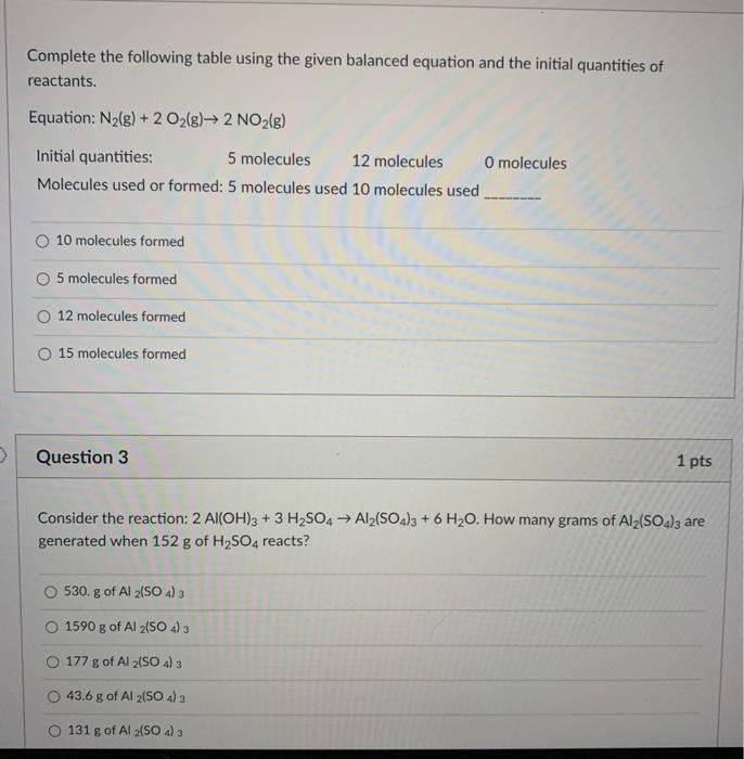 Solved Complete the following table using the given balanced | Chegg.com