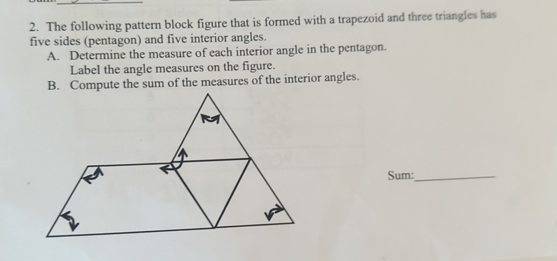 Solved The following pattern block figure that is formed | Chegg.com