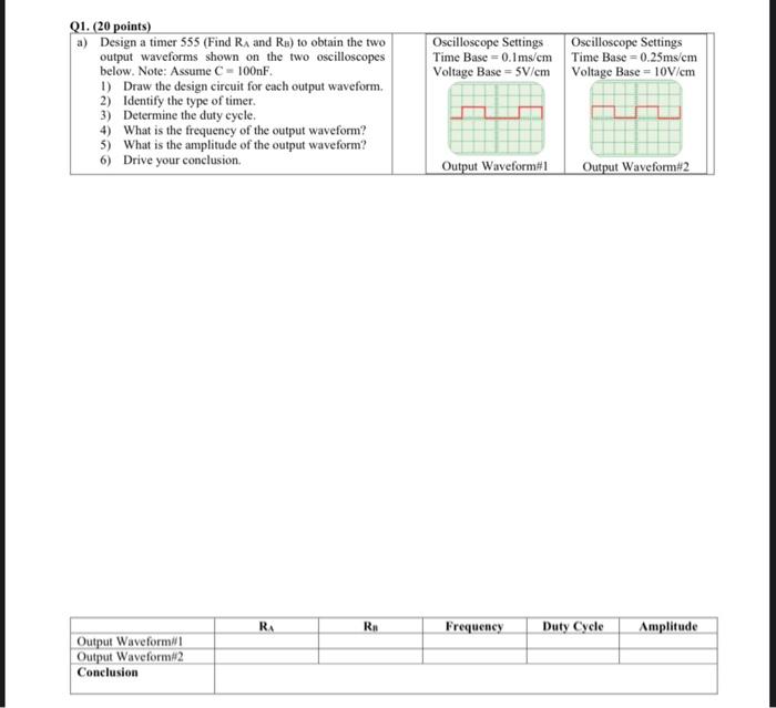 Solved Oscilloscope Settings Oscilloscope Settings Time Base | Chegg.com