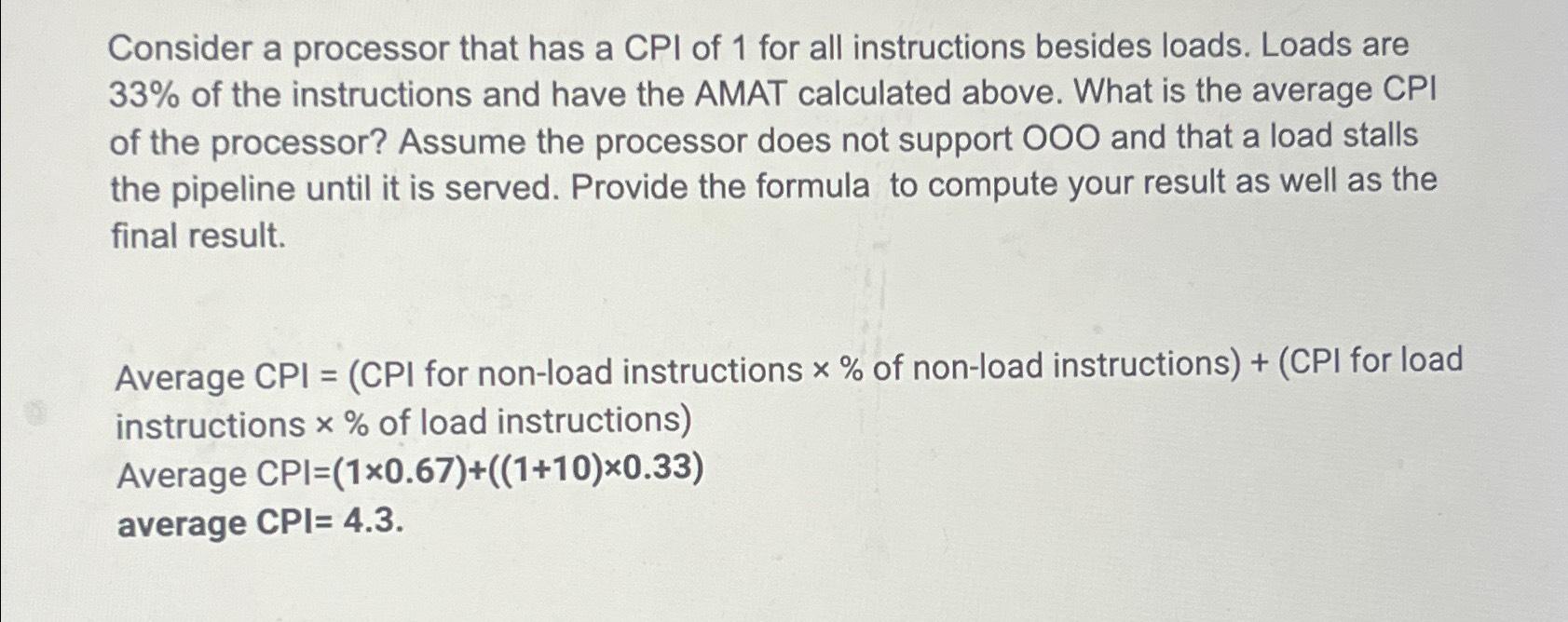 Solved Consider a processor that has a CPI of 1 ﻿for all | Chegg.com