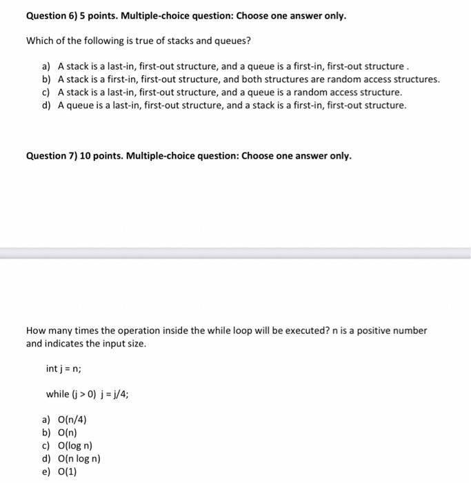 Solved Question 6) 5 points. Multiple-choice question: | Chegg.com Solved Question 6) 5 points. Multiple-choice question: | Chegg.com
