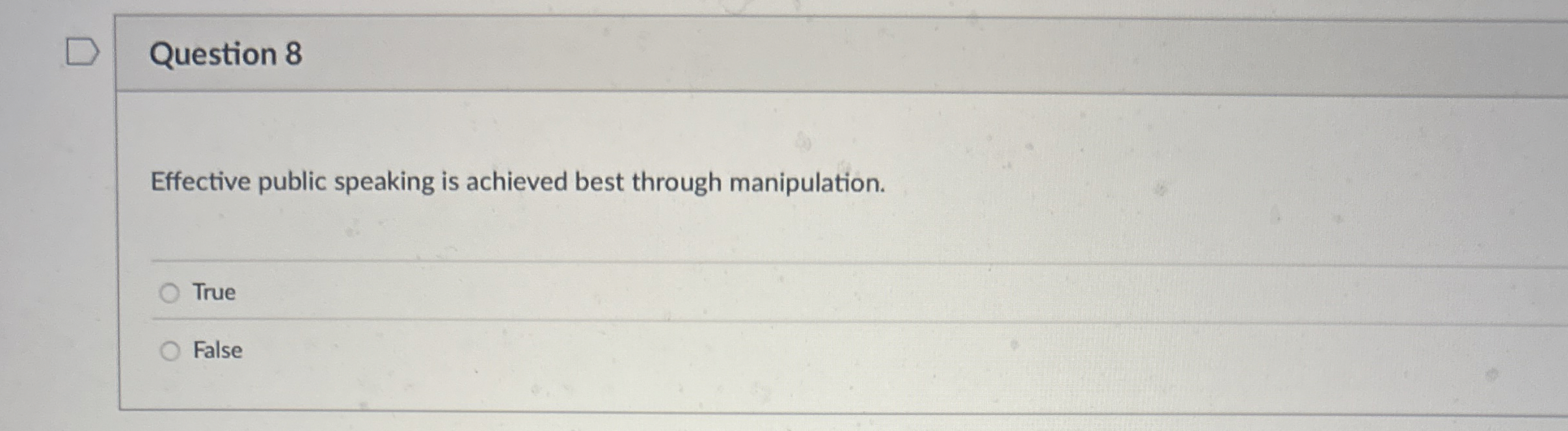 Solved Question 8Effective public speaking is achieved best | Chegg.com