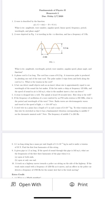Solved Fundamentals of Physics II Homework 2 Du F y 2/1/2020 | Chegg.com