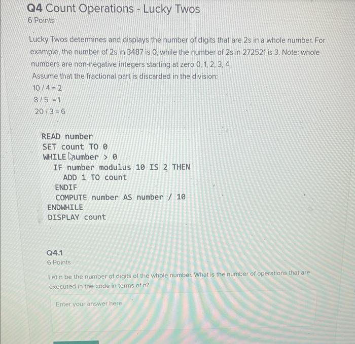 Lucky Twos determines and displays the number of | Chegg.com