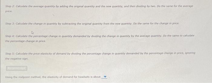Solved 2. Calculating the price elasticity of demandt A | Chegg.com