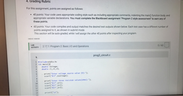 Solved 2.17 Program 2: Basic I/O and Operations 1. | Chegg.com