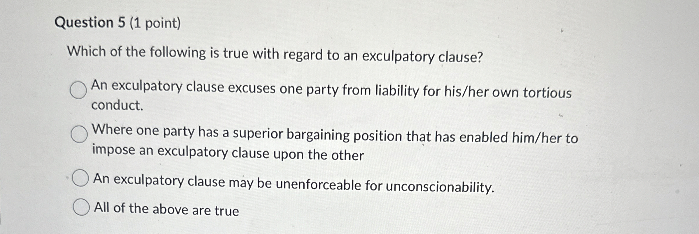 Solved Question 5 (1 ﻿point)Which of the following is true | Chegg.com