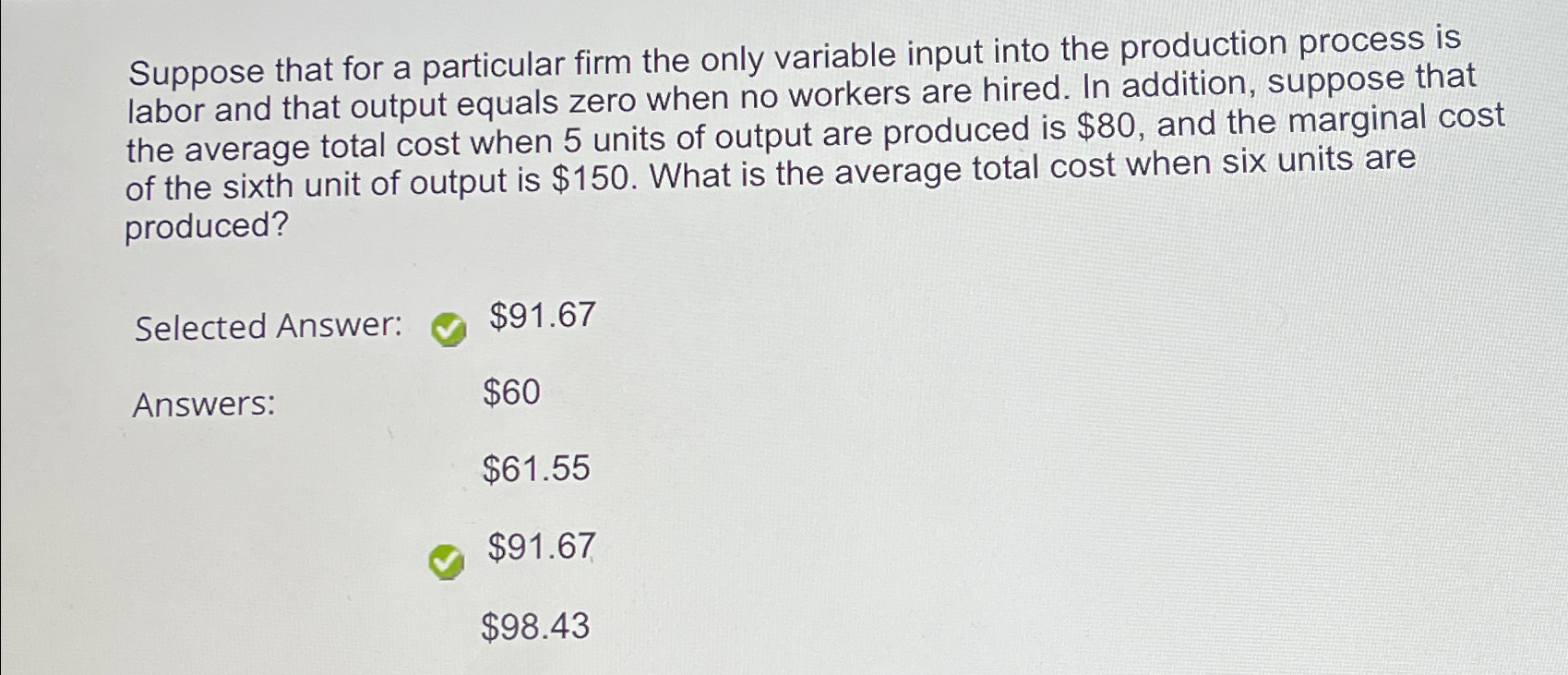 Solved Suppose that for a particular firm the only variable | Chegg.com
