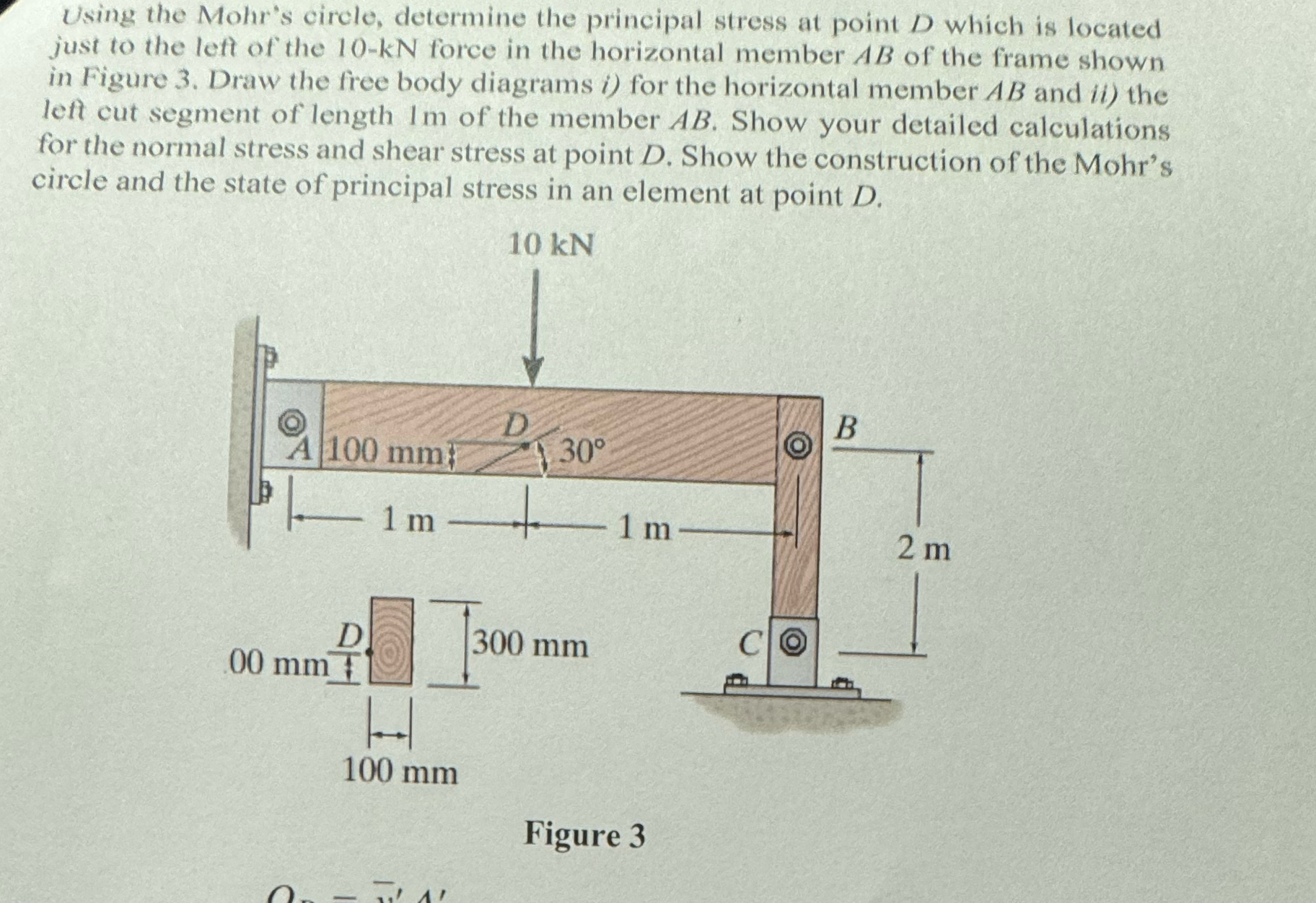 Solved Using the Mohr's circle, determine the principal | Chegg.com