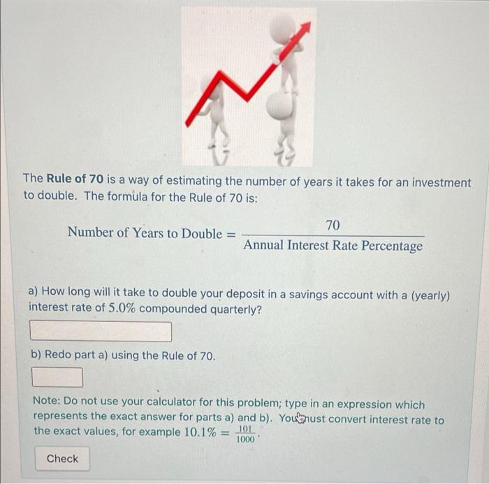 Solved The Rule of 70 is a way of estimating the number of | Chegg.com