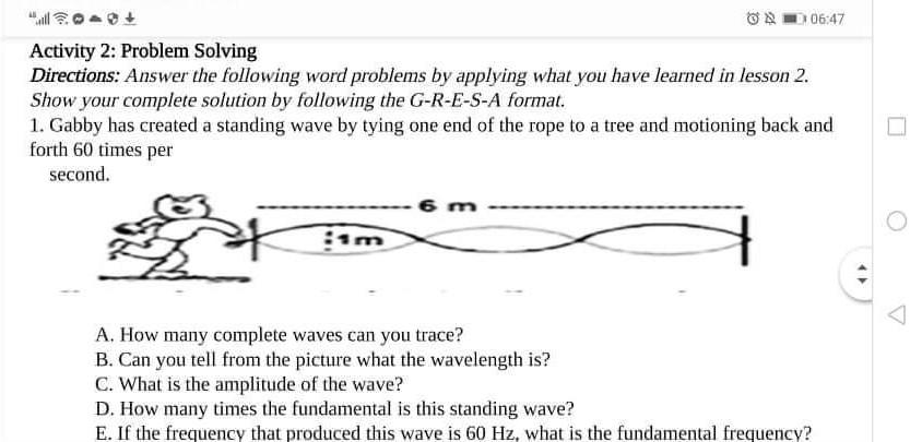 Solved 06:47 Activity 2: Problem Solving Directions: Answer | Chegg.com