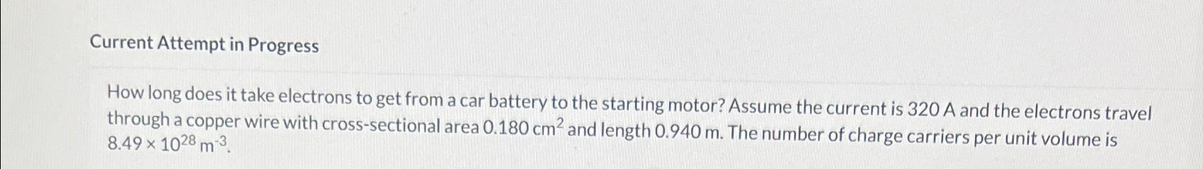 Solved Current Attempt in Progress\\nHow long does it take | Chegg.com