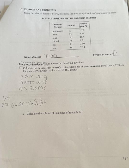 Solved i just need help with part 2a and 3a and 3b.i | Chegg.com