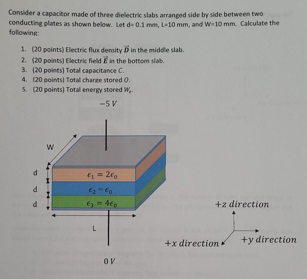 Solved Consider a capacitor made of three dielectric slabs | Chegg.com