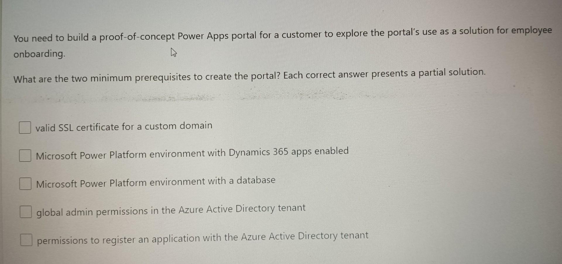 Solved You need to build a proof-of-concept Power Apps | Chegg.com