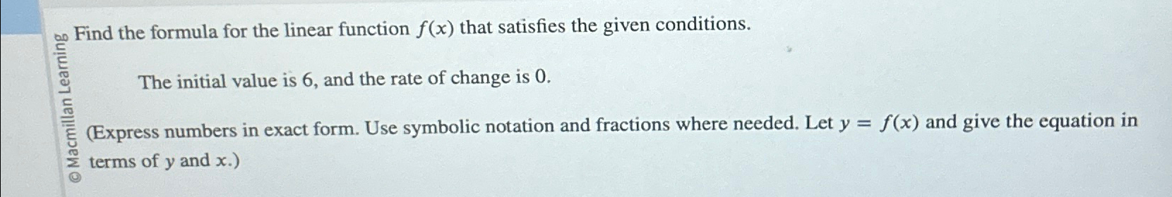 Solved Find the formula for the linear function f(x) ﻿that | Chegg.com