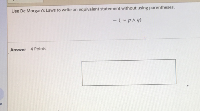 Solved equivalent statement without using parentheses. Use | Chegg.com