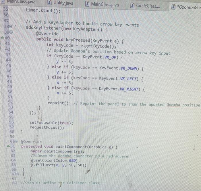 Solved Need help on my project. I'm making a simple goomba | Chegg.com