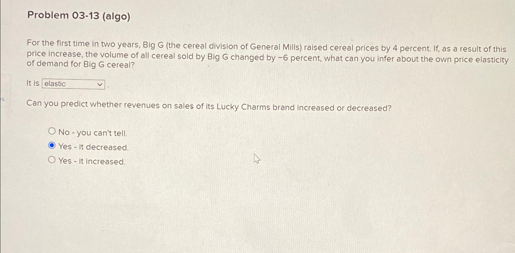 Solved Problem 03-13 (algo)For the first time in two years, | Chegg.com