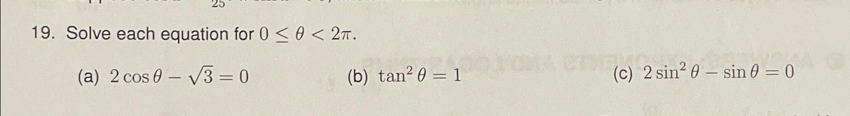 Solved Solve each equation for | Chegg.com