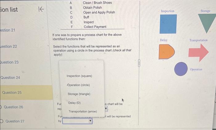 Solved For a shoe shine process, the following functions | Chegg.com