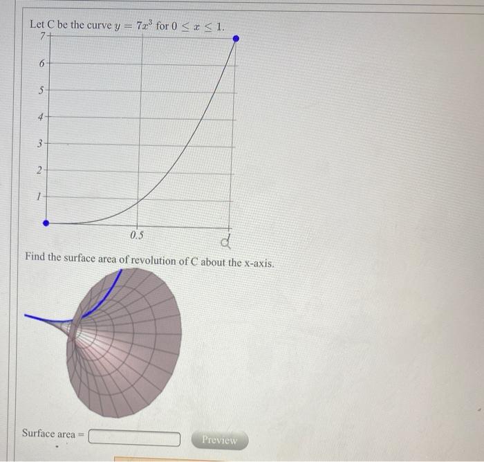Solved Let C be the curve y 71 7x for 0