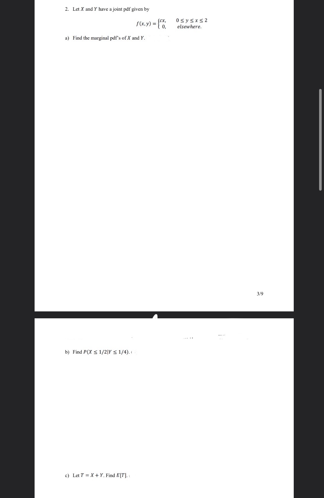 Solved Let x ﻿and Y ﻿have a joint pdf given | Chegg.com