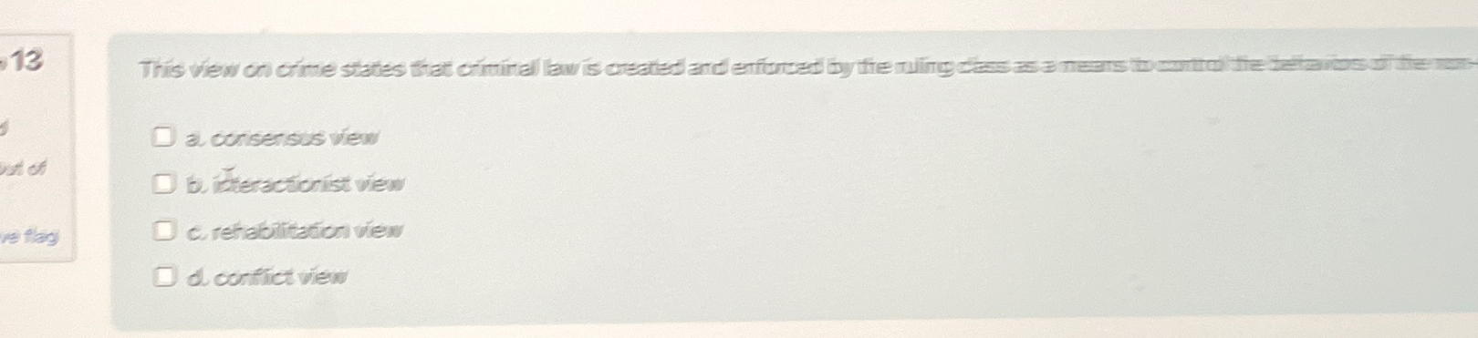 Solved 13a. ﻿consersus viewb. ﻿Iferactionist wiewc. | Chegg.com