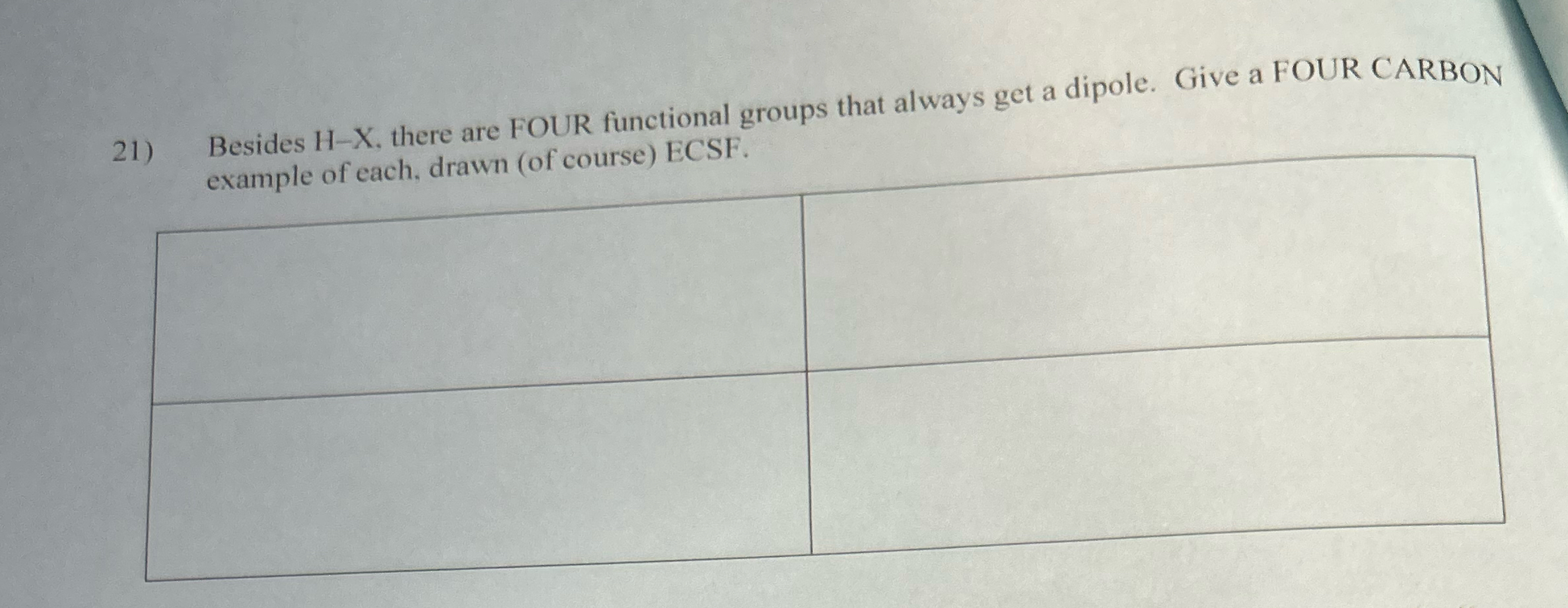 Solved Besides H-X, ﻿there are FOUR functional groups that | Chegg.com