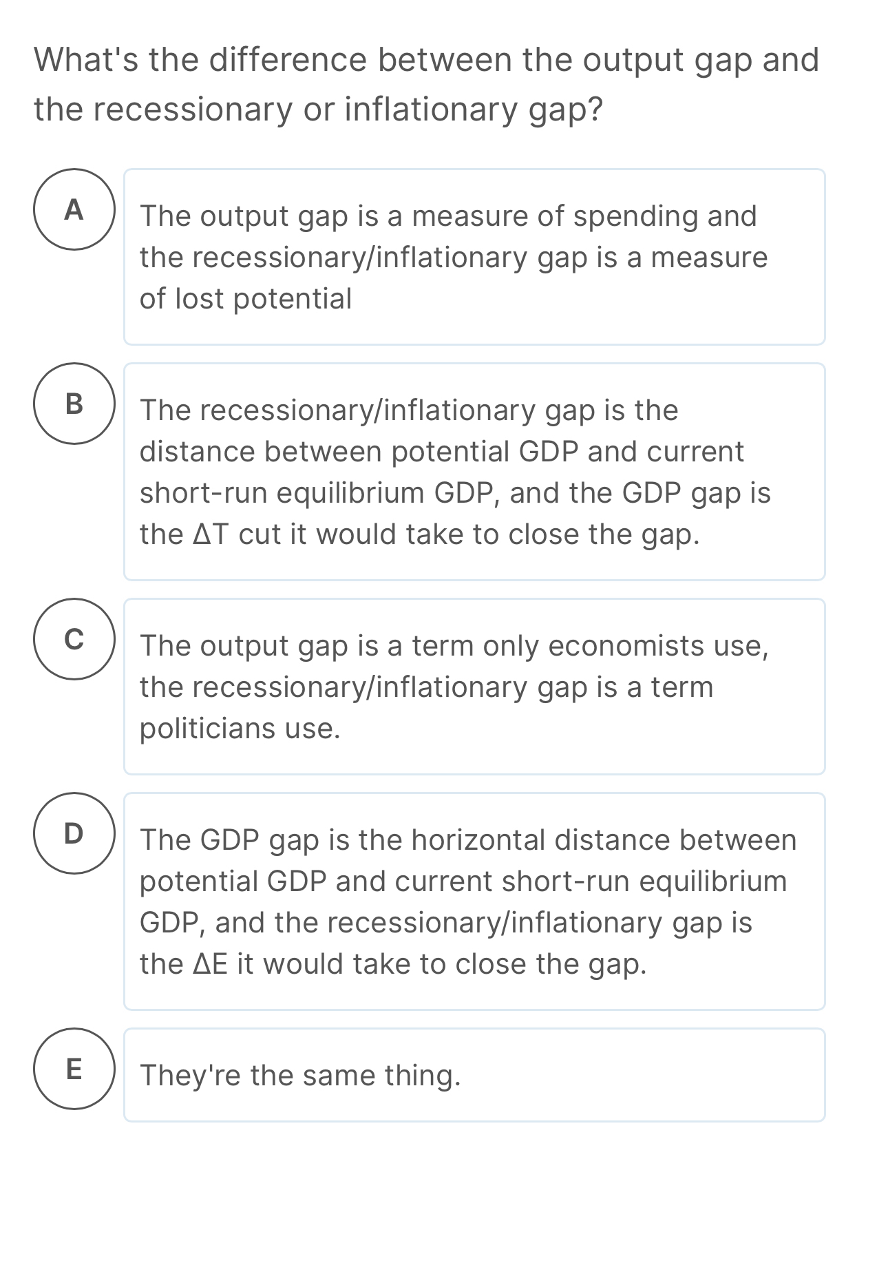 Solved What's the difference between the output gap and the | Chegg.com