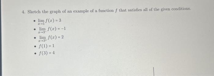 Solved 4. Sketch the graph of an example of a function f | Chegg.com
