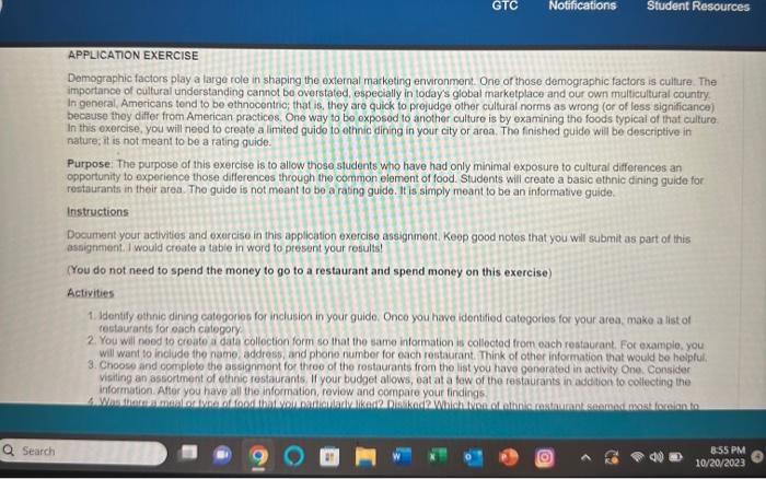 Solved APPLICATION EXERCISE Domographic factors play a large | Chegg.com