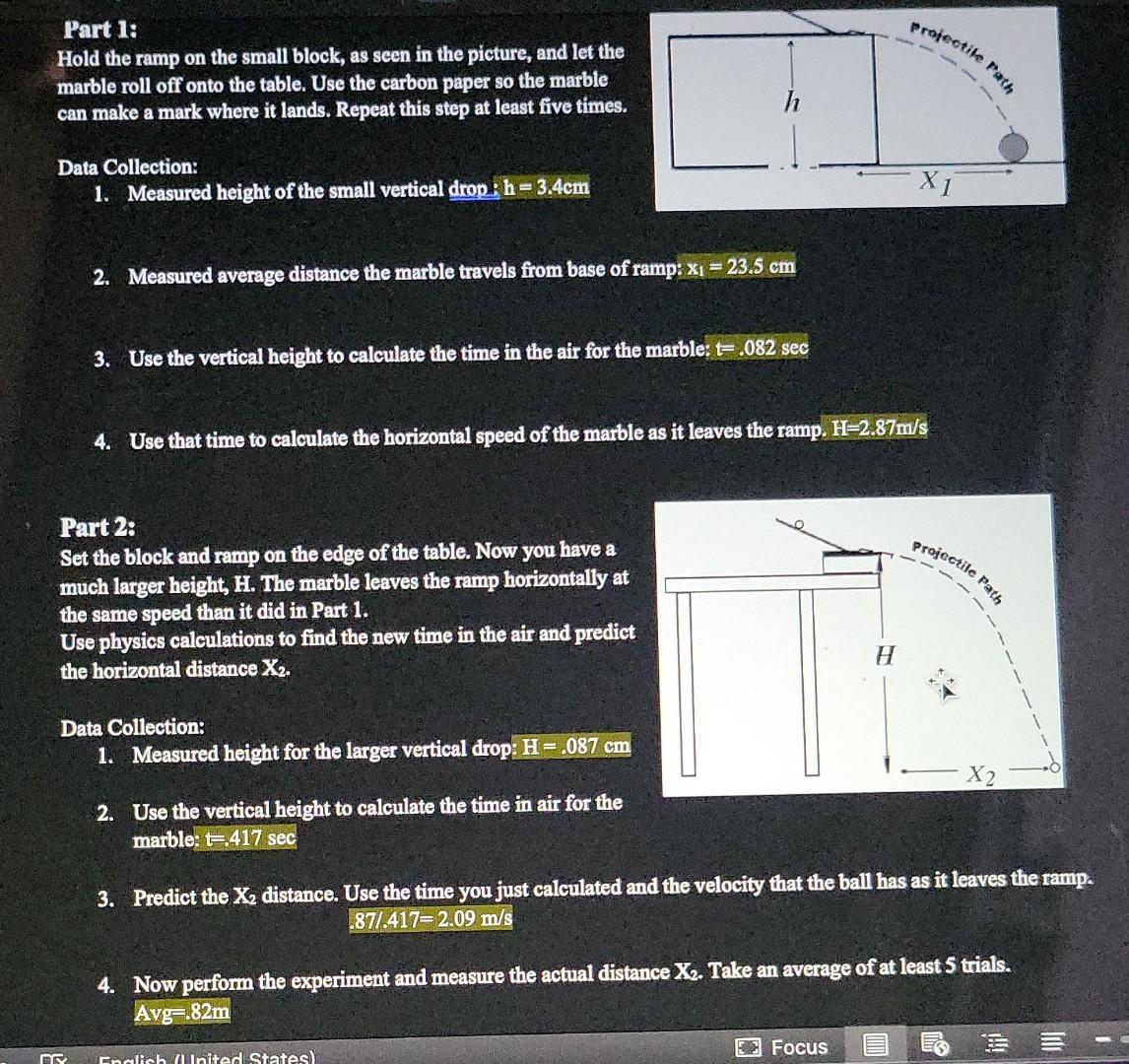 Solved 2)Part 1: Hold the ramp on the small block, as seen | Chegg.com