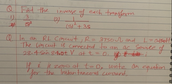 Solved 3) Laplace Transform and solving first order Linear | Chegg.com