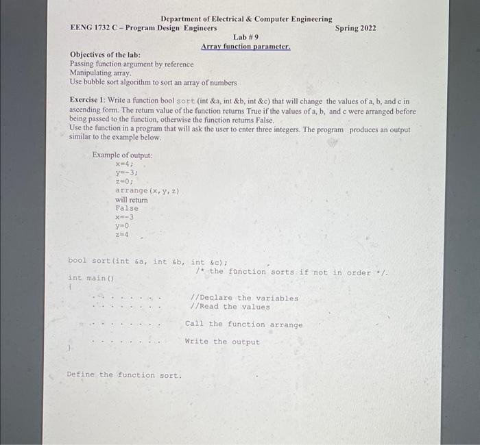 Solved Department of Electrical \& Computer Engineering EENG | Chegg.com