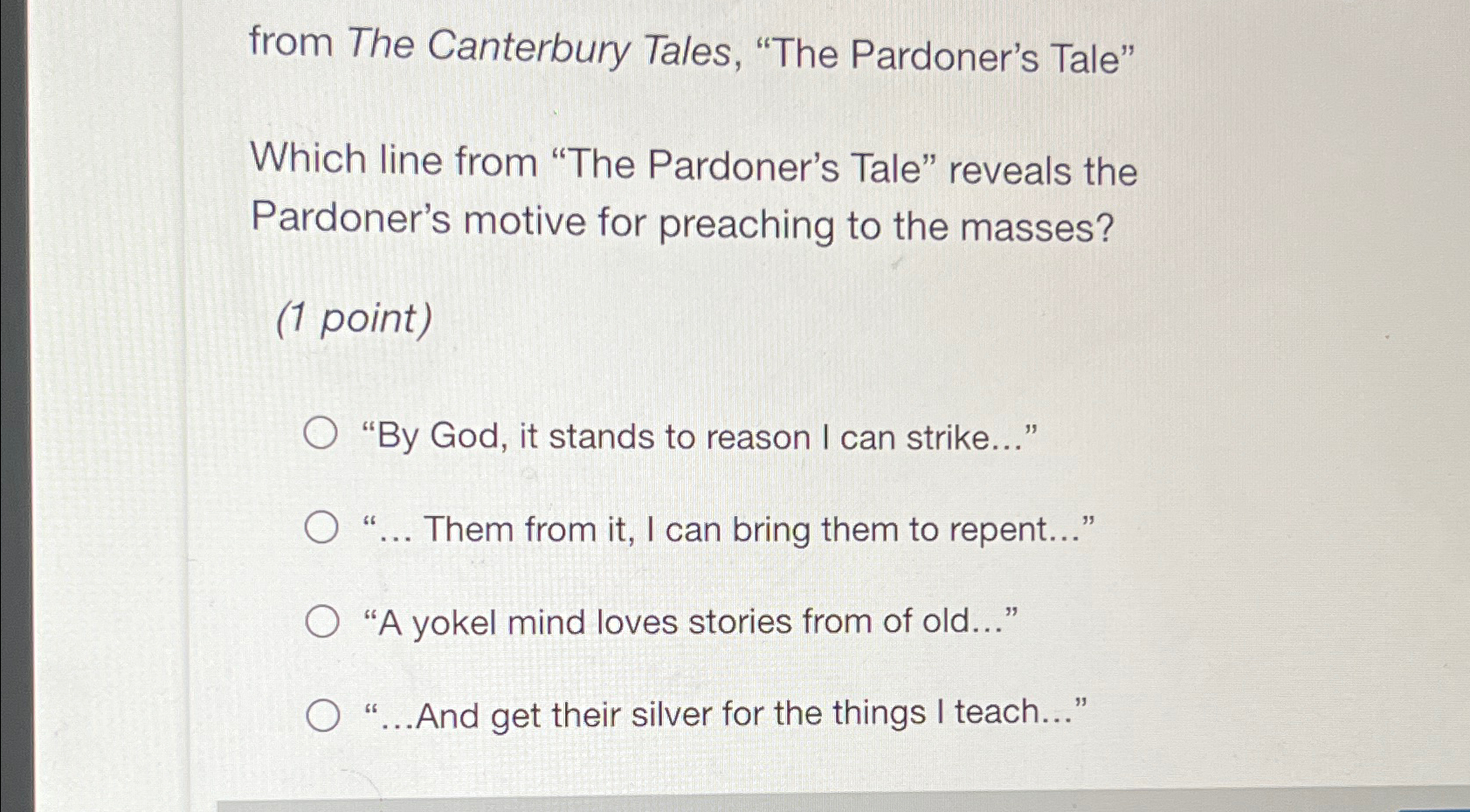 Solved from The Canterbury Tales, "The Pardoner's Tale"Which | Chegg.com