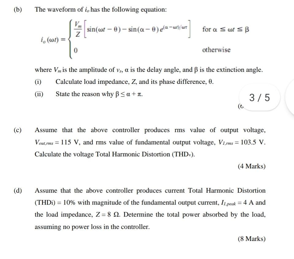 Solved Figure 1 shows a single-phase AC-AC controller with | Chegg.com