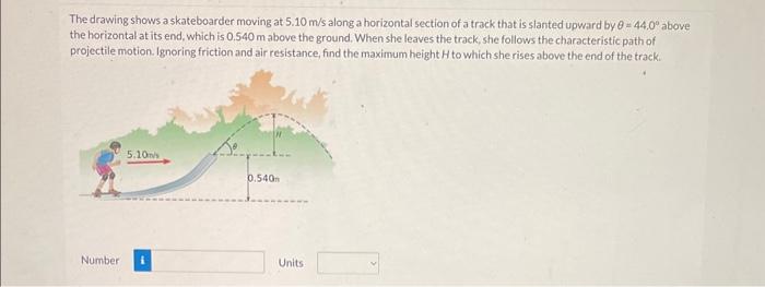 Solved The drawing shows a skateboarder moving at 5.10 m/s | Chegg.com